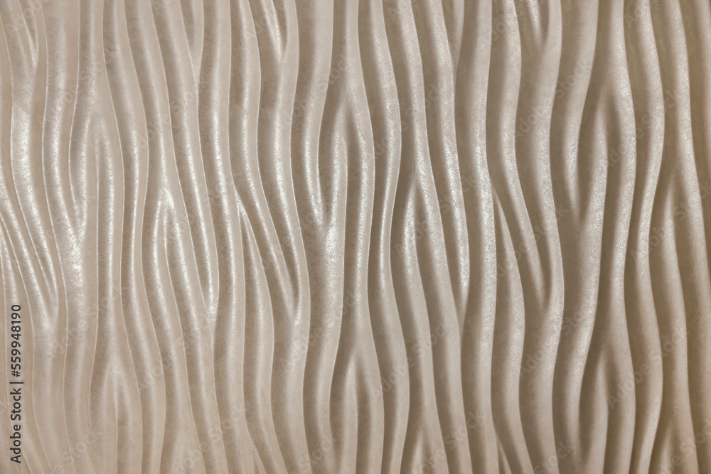 Wavy 3D panel, decorative wall in the form of waves. Design of wall ...