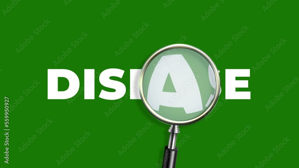 Vidéo Stock disease Text under Magnifying Glass motion animation ...