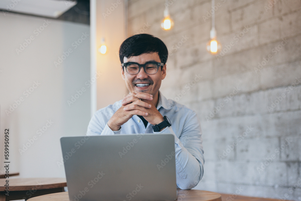 asian man work using computer hand typing laptop keyboard contact us ...