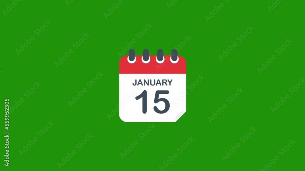 15 january on the calendar, 2d animation motion animation. 4k video ...