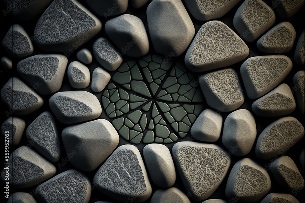 Stone Brick Background, Texture 3D, Geometry and Symmetry, Generative ...