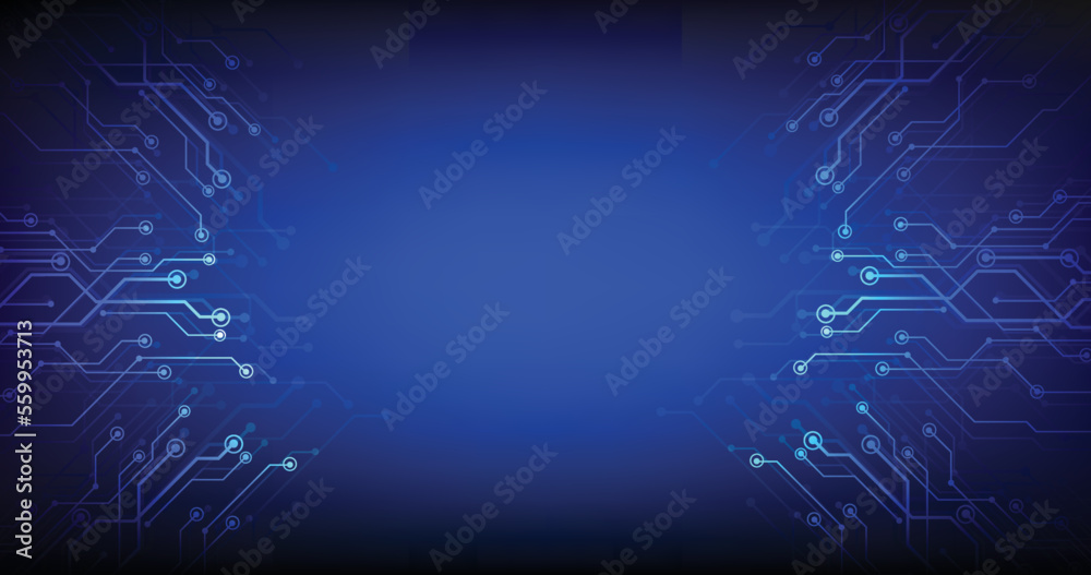 Abstract modern technology circuit board background. Blue business big ...