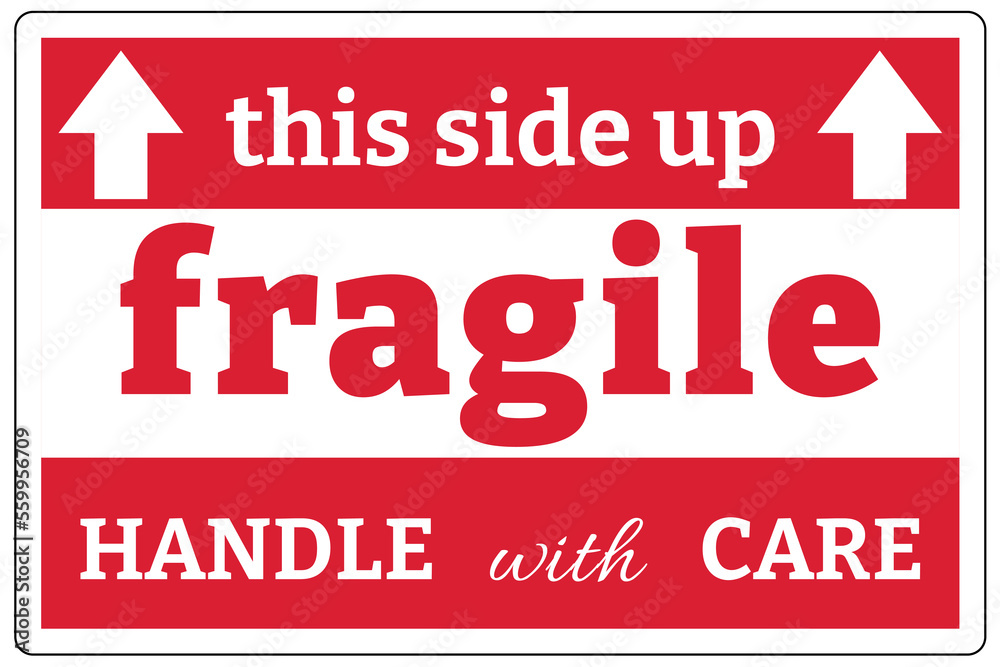 Shipping and storage labels this side up fragile handle with care Stock Vector | Adobe Stock