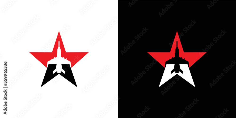 Powerful and modern Jet star logo design Stock Vector | Adobe Stock