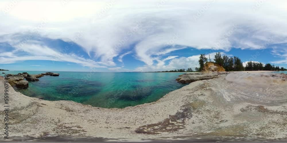Tropical landscape with a beautiful beach. Borneo, Malaysia. Tindakon ...