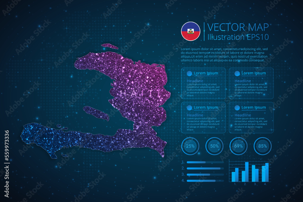 Haiti map infographics template for diagram, graph, presentation and ...
