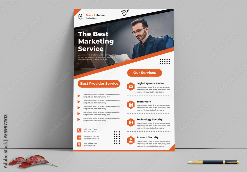 Business Service Flyer Design Template Stock Template | Adobe Stock