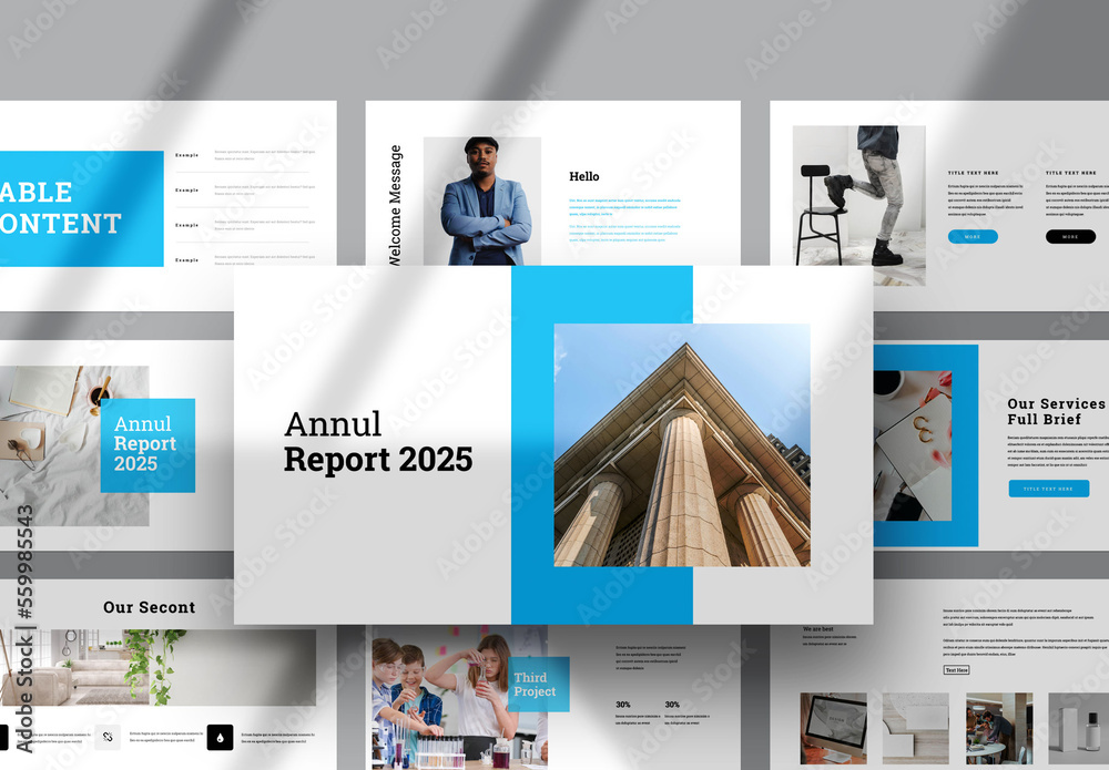 Annul Report 2025 Presentation Layout Stock Template | Adobe Stock