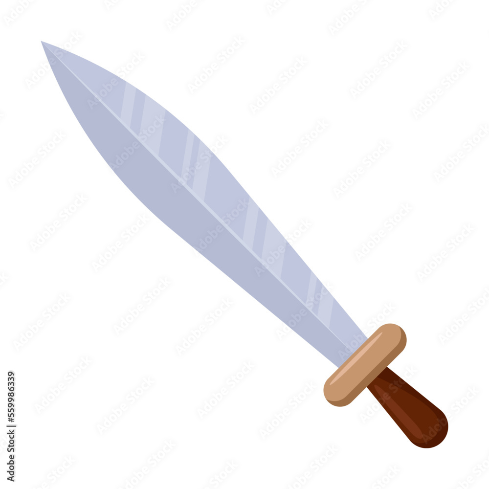 Ancient sword of warrior vector illustration. Cartoon drawing of old ...