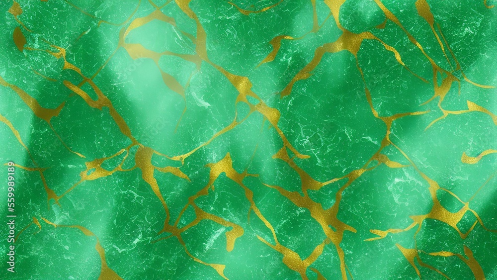 Abstract green marble texture design with gold inserts. Modern marble ...
