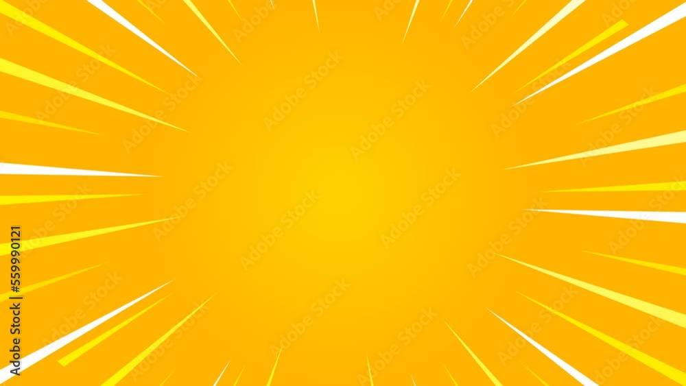 Cartoon radial yellow speed lines Animation background , yellow ...