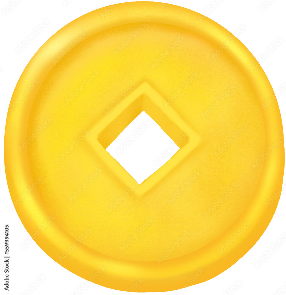 lucky coin. Chinese new year png clip art. lucky element for decoration ...