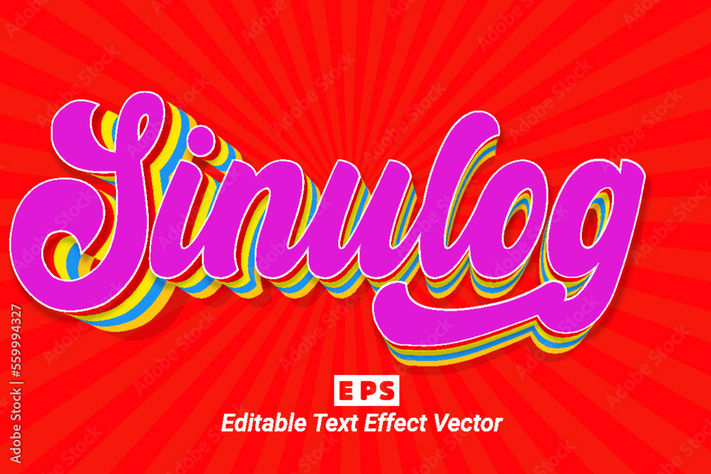 Sinulog 3d editable text effect vector template Stock Vector | Adobe Stock