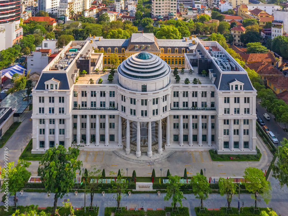 Hanoi, Vietnam - May 04, 2022: Top view aerial photo of Supreme People ...
