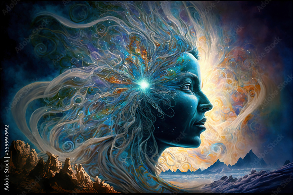 God consciousness. AI generation Stock Illustration | Adobe Stock