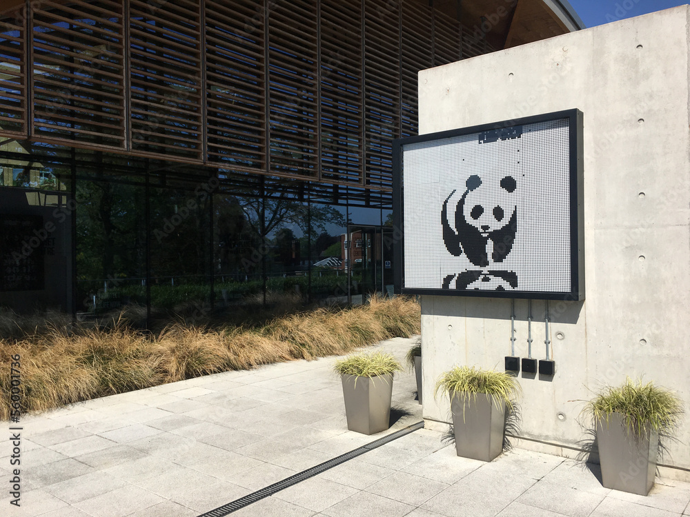 WWF's iconic Panda logo outside their headquarters Stock Photo | Adobe ...