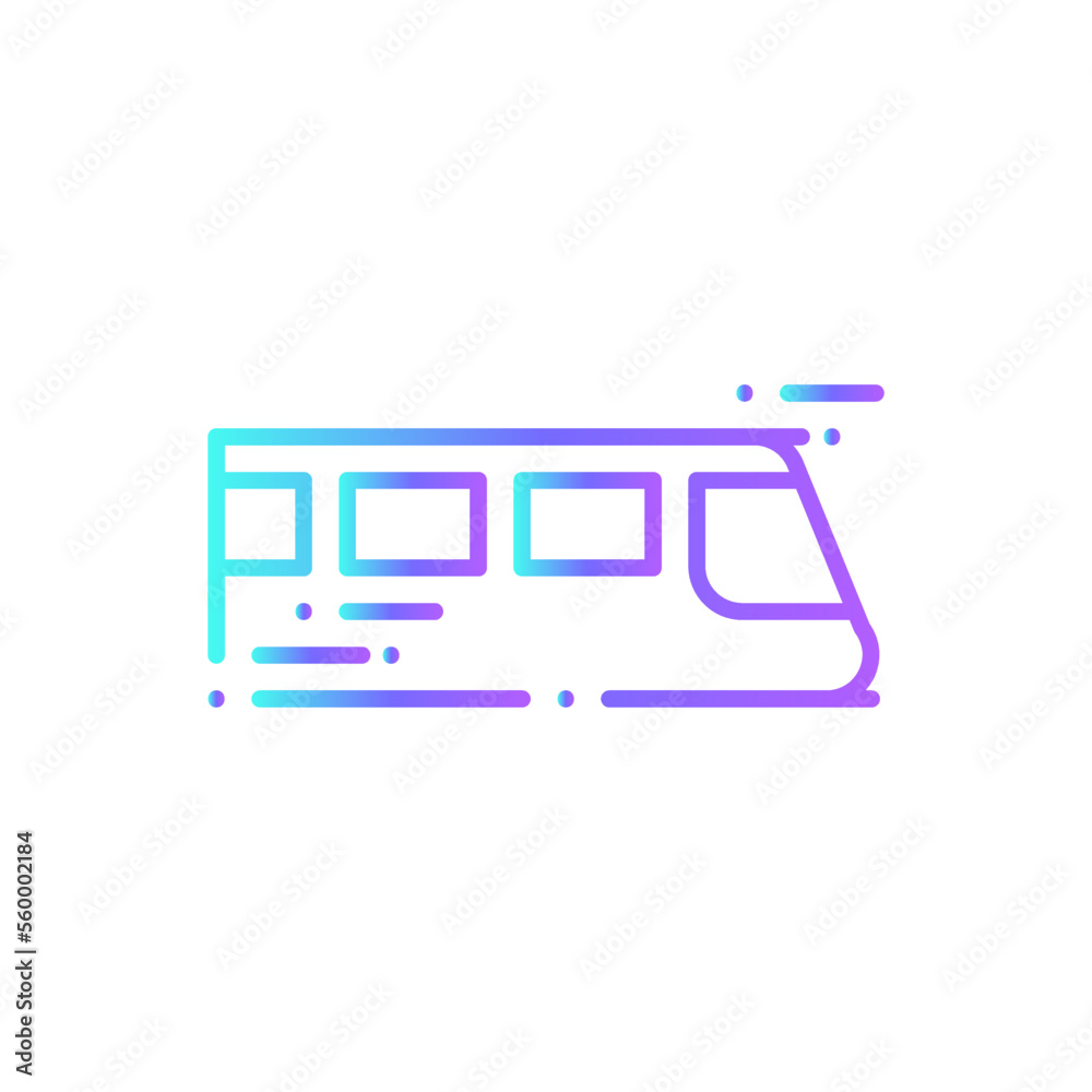 Train Transportation icon with blue gradient outline style. Vehicle ...