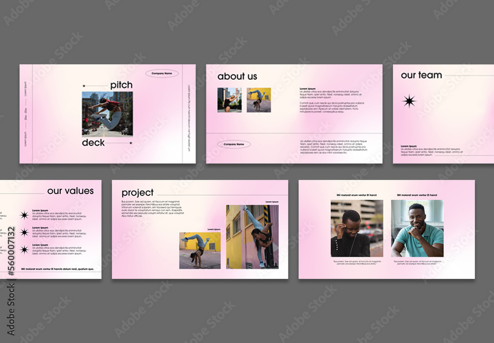 Gradient Minimal Pitch Deck Stock Template | Adobe Stock