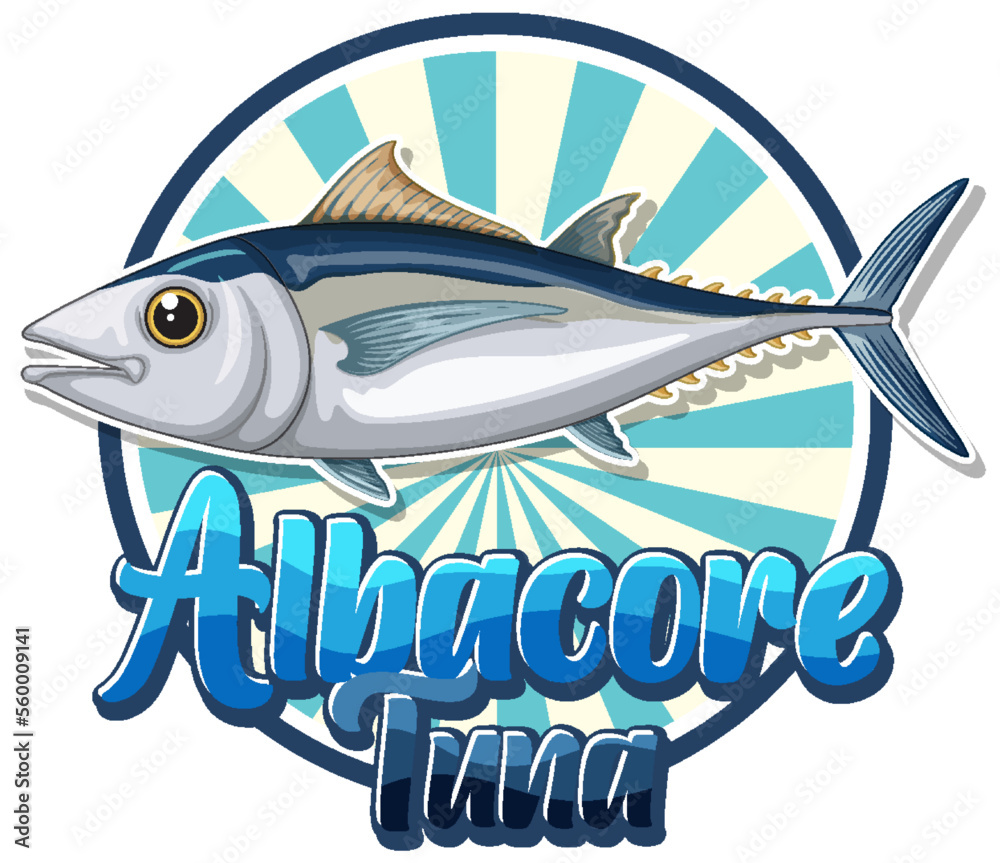 Albacore tuna logo with carton character Stock Vector | Adobe Stock