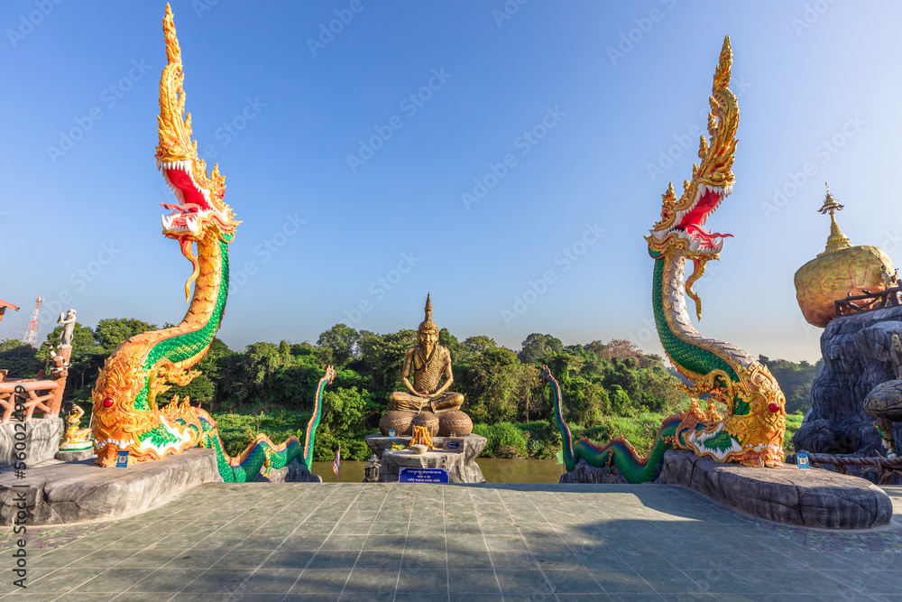 Wat Kaeng Khoi (Naka Cave)-Saraburi:December16,2022,atmosphere inside the temple has Naga ...