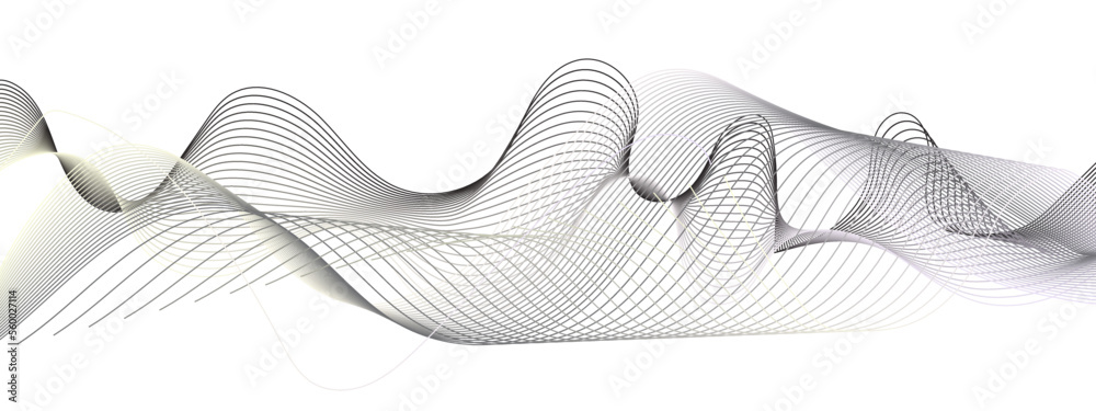 Abstract wavy grey blend liens technology abstract lines on white ...
