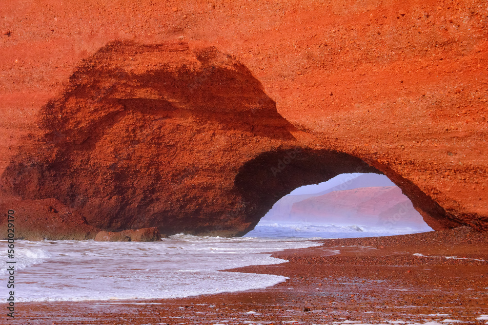 Legzira (Lazgira) beach, Morocco, Northwest Africa. Beautiful nature ...