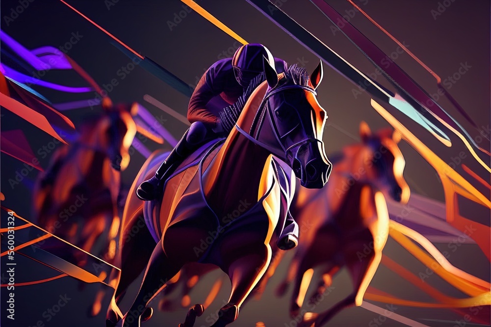 horse racing, beautiful 3d design for You project. Ai Generative Stock ...