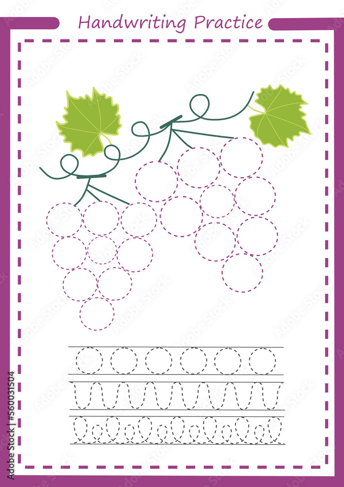 Handwriting practice sheet. Basic writing. Educational game for ...