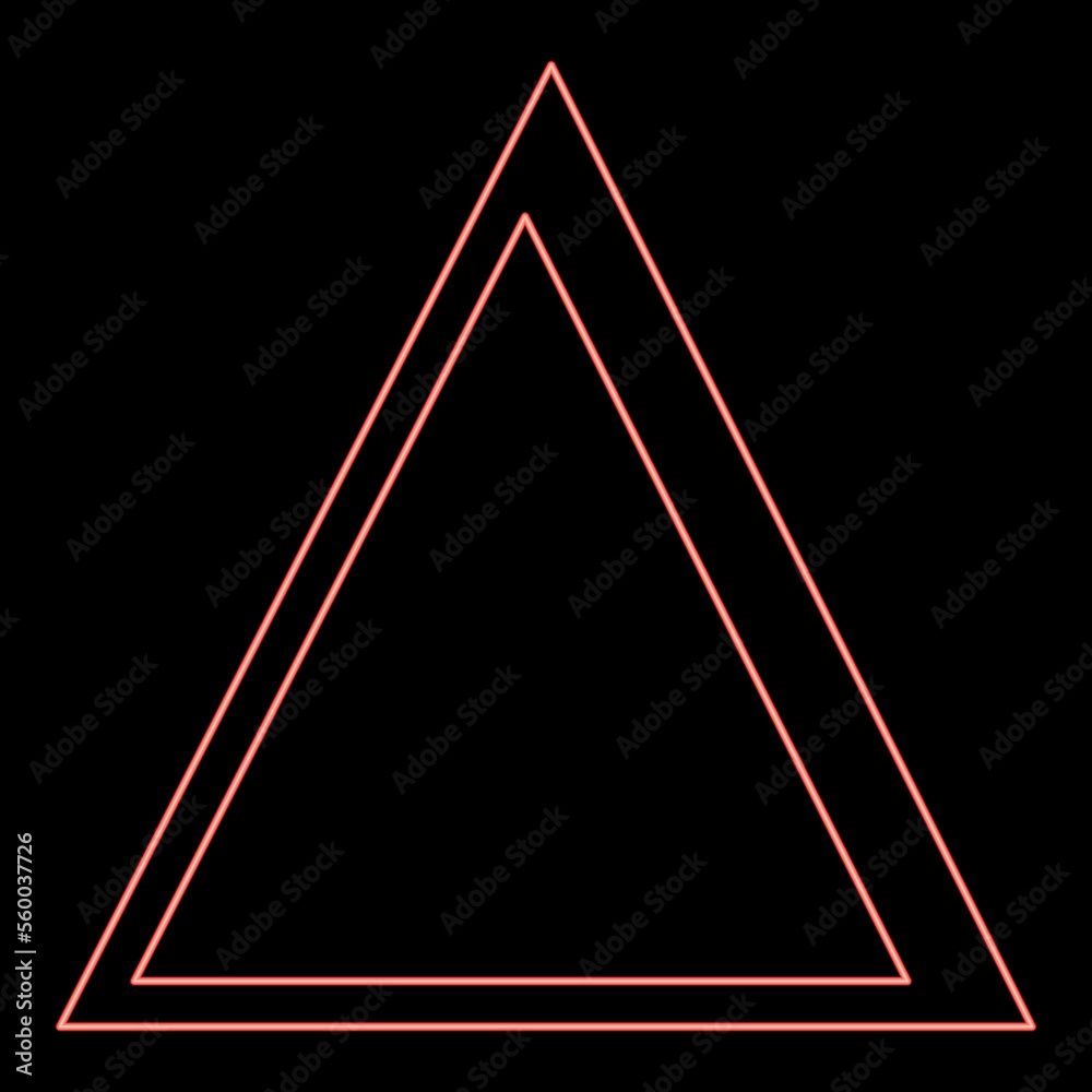 Neon delta greek symbol capital letter uppercase font red color vector ...