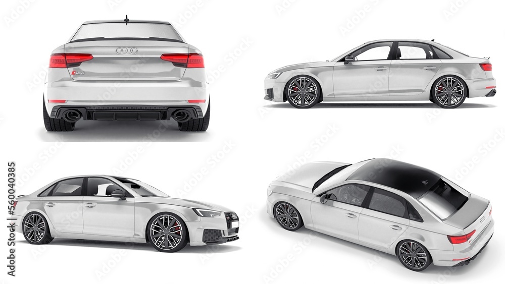 Paris, France. June 8, 2021: Audi RS4 Quattro 2018 luxury stylish car ...