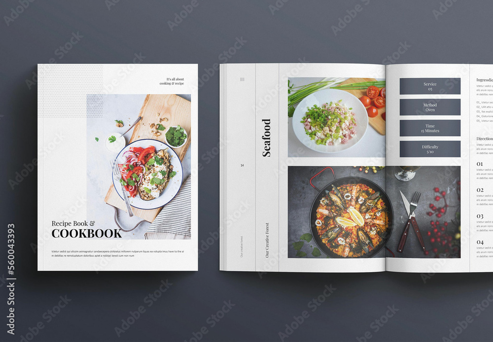 Cookbook Recipe Book Brochure Template Stock Template | Adobe Stock