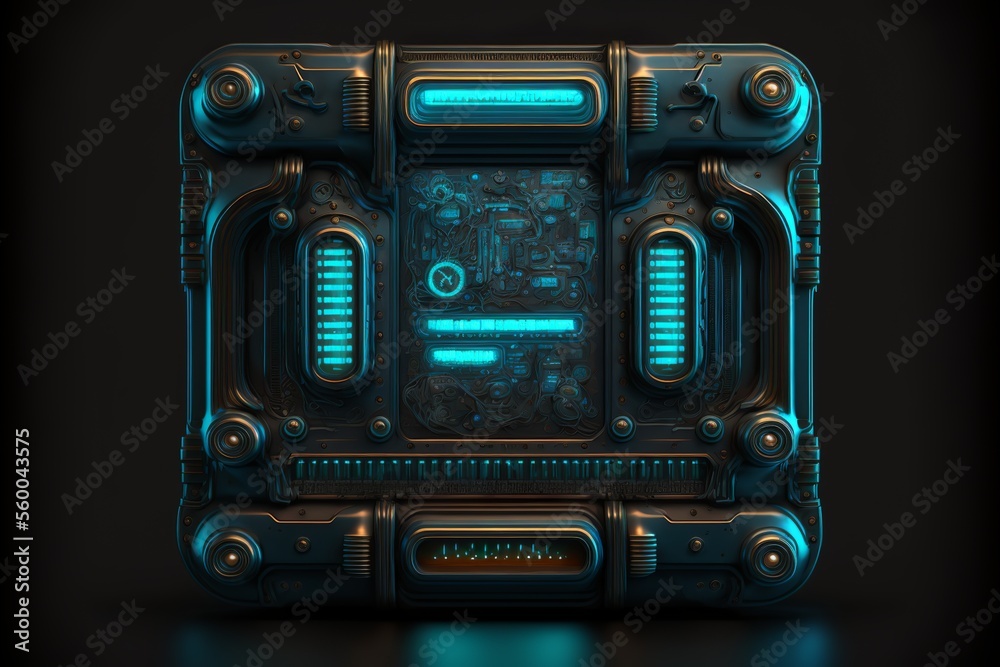 Old cybernetic energetic device with loading meters and feedback ...