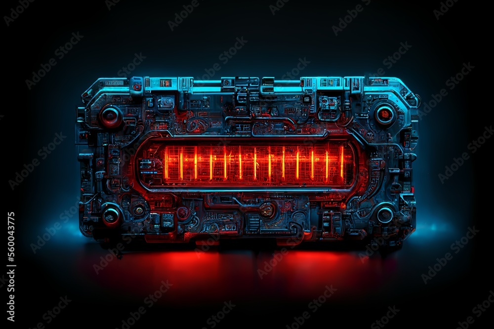 Glowing sci-fi energy bar loading screen monitor interface Stock ...