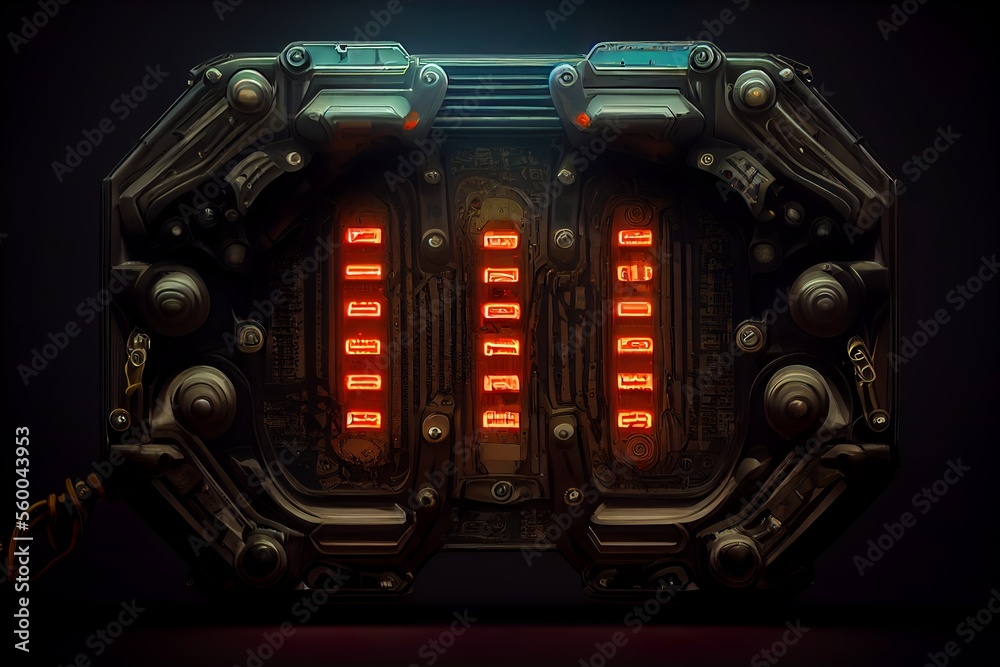 Glowing sci-fi energy bar loading screen monitor interface ilustração ...