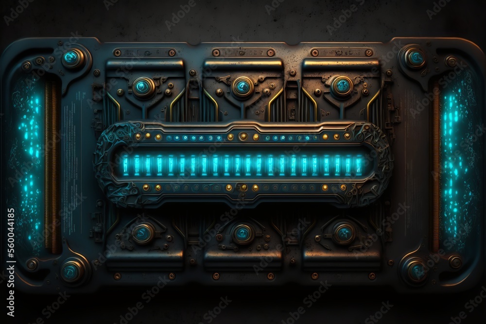 Blue led health bar indicator sci-fi ui interface of a spaceship Stock ...