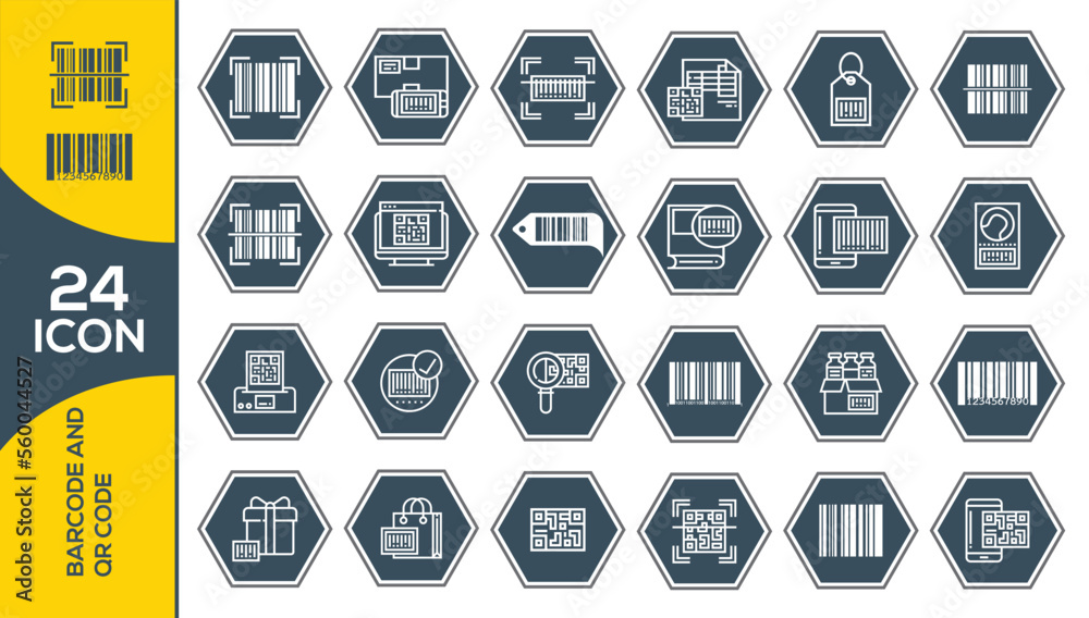 barcode icon set design Stock Vector | Adobe Stock