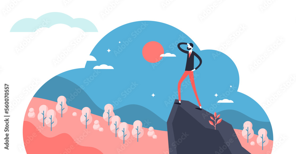 Vision illustration, transparent background. Flat tiny business ...