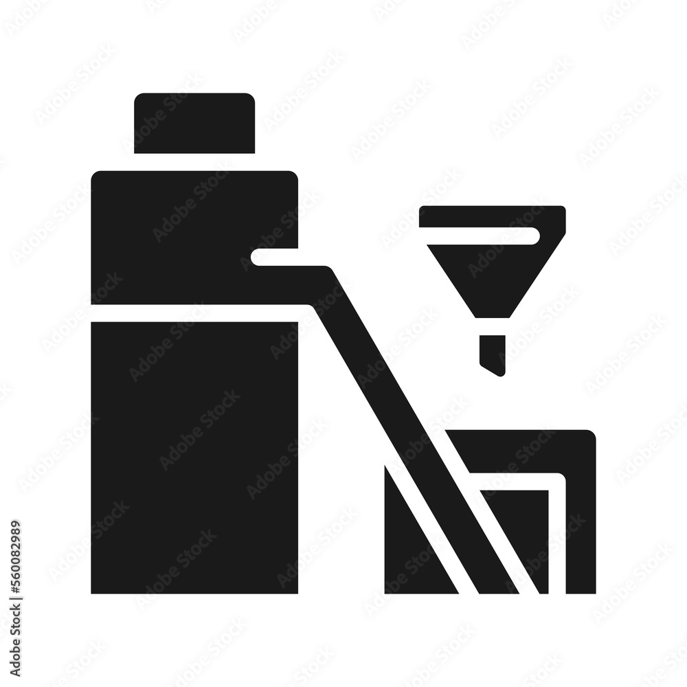 Coal preparation plant black glyph icon. Preparing materials for market ...