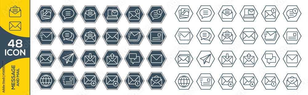 mail icon set design Stock Vector | Adobe Stock