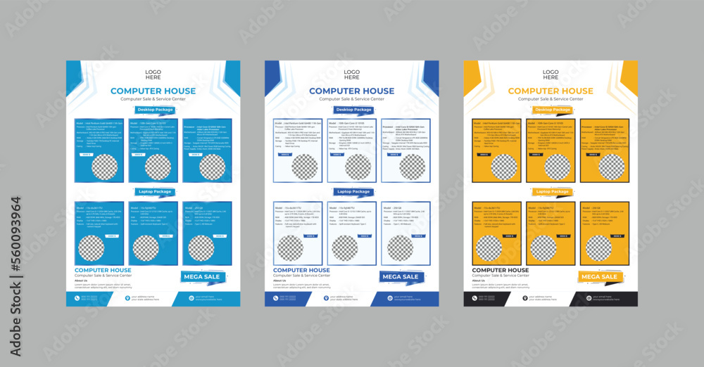 computer sell service flyers template. corporate flyer design Stock ...