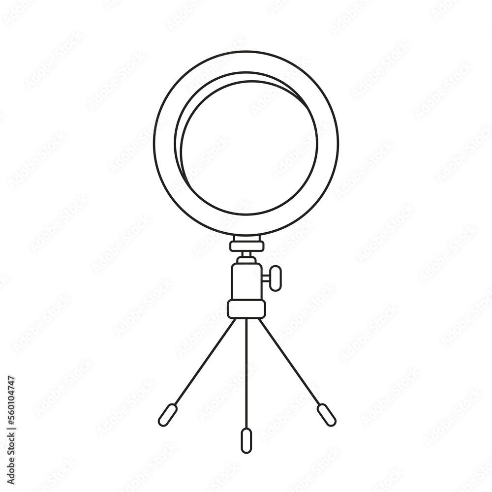 Line ring lamp icon, professional studio led light for beauty masters ...