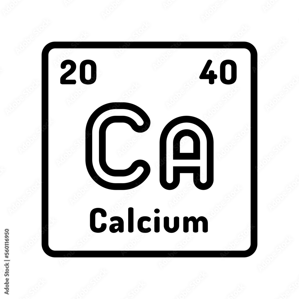 calcium chemical element line icon vector. calcium chemical element ...