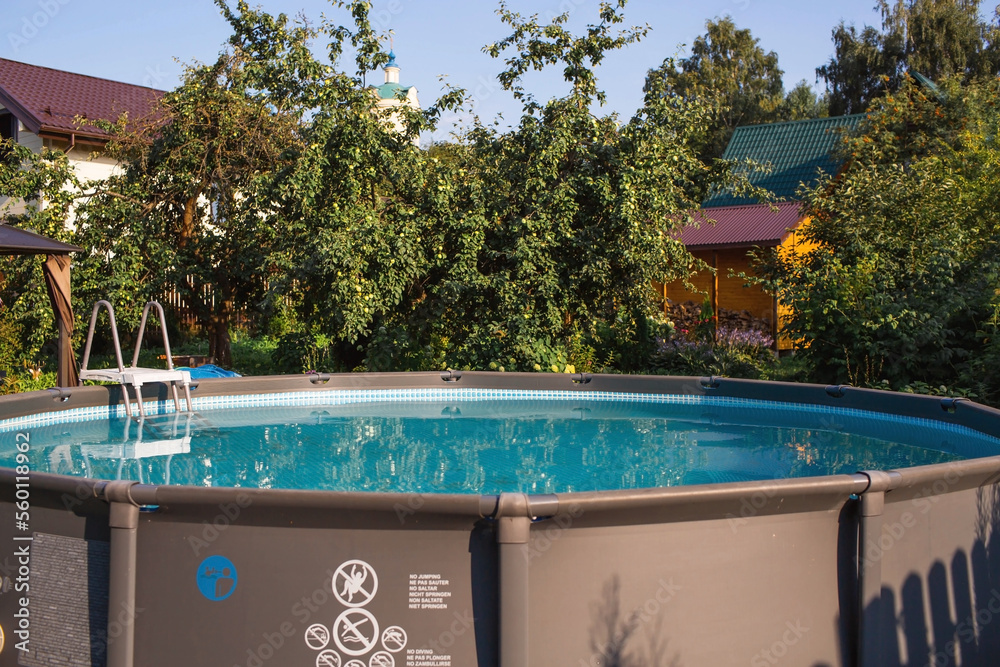 Swimming pool with metal frame for home and garden. Frame swimming pool ...