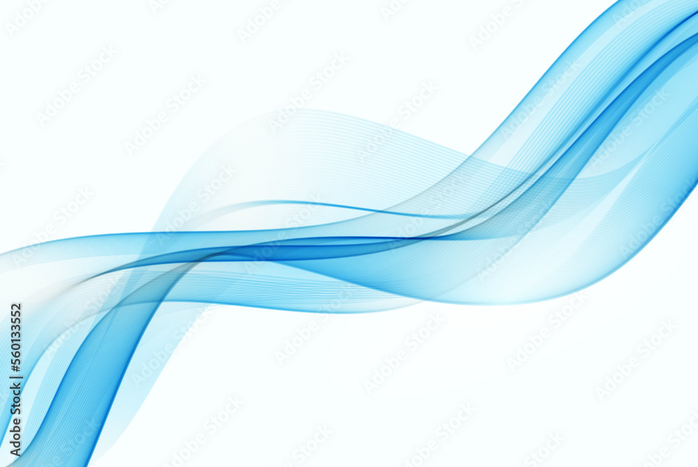 Blue transparent wave design element on white background. Stock Vector ...