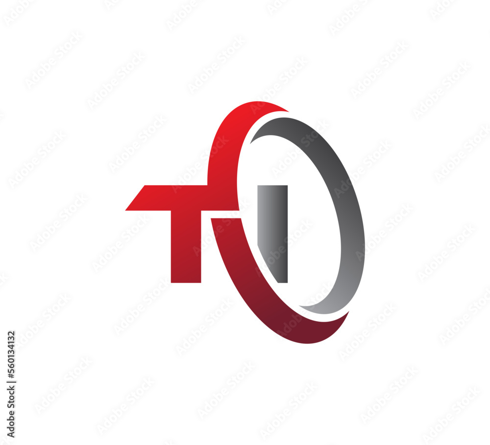 Simple Modern Swoosh Logo Initial Letter TI Stock Vector | Adobe Stock
