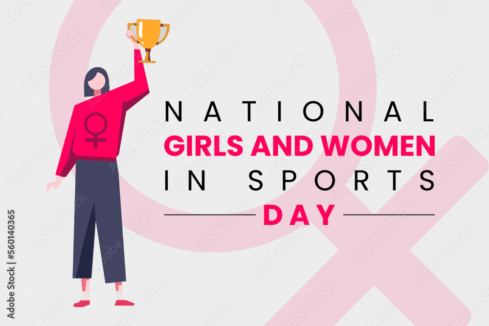 National Girls and Women in Sports Day. Holiday concept with women ...