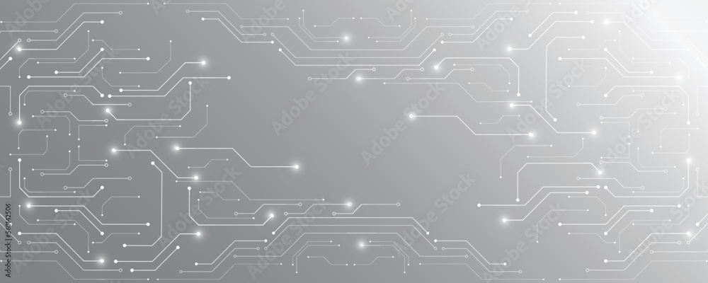Grey white Abstract technology background, Hi tech digital connect ...