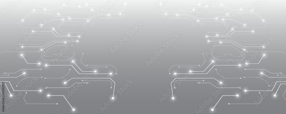 Grey white Abstract technology background, Hi tech digital connect ...