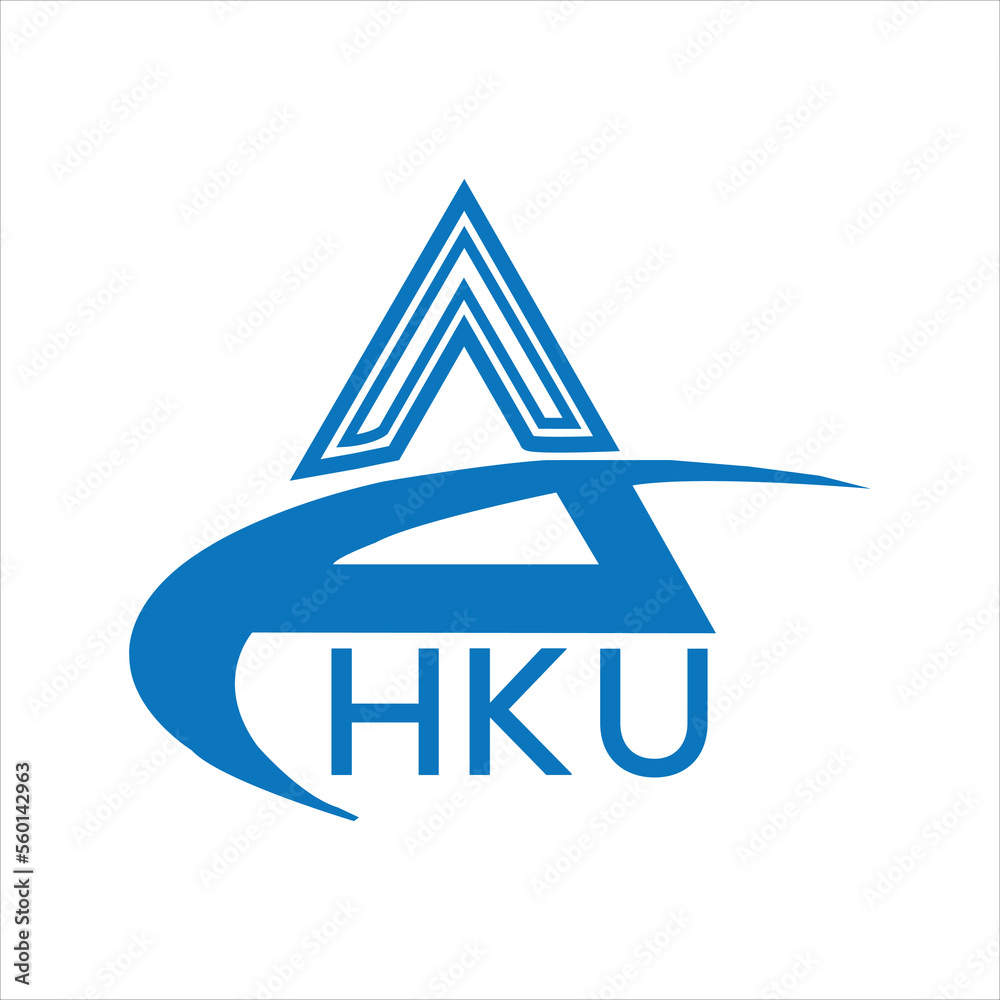 HKU letter logo. HKU blue image on white background. HKU Monogram logo ...