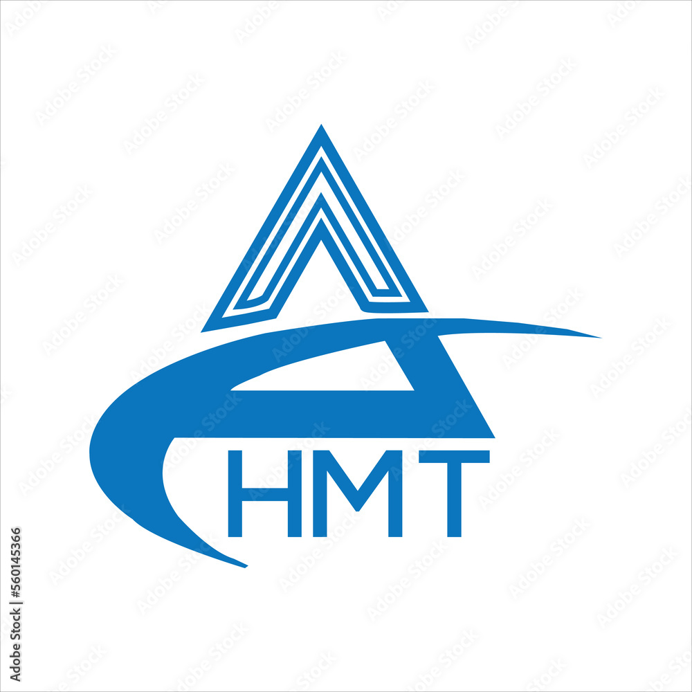 HMT letter logo. HMT blue image on white background. HMT Monogram logo ...